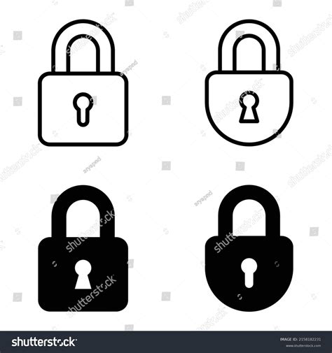 Lock Icon Set Design Vector Illustrator Stock Vector Royalty Free