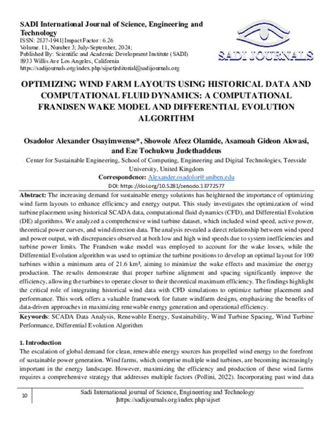 Pdf Optimizing Wind Farm Layouts Using Historical Data And Computational Fluid Dynamics A
