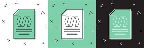 Set Binary Code Icon Isolated On White And Green Black Background Vector Stock Vector