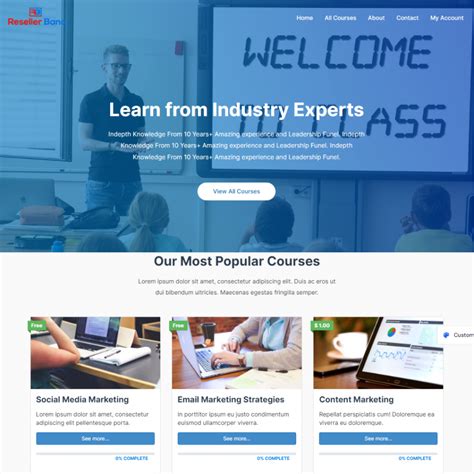 Premium Online Course Selling Website E Learning Platform Reseller Bano