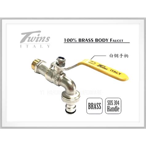 100 Original 💯twins Chrome Solid Brass Ball Tap 12 Bib Tap Washing