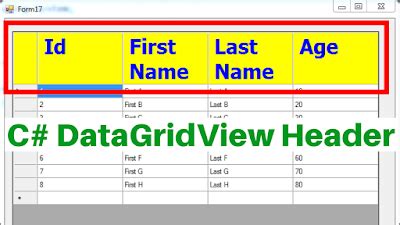 C Datagridview Header C Java Php Programming Source Code