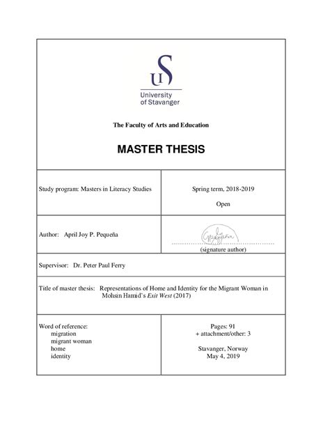Master Thesis Exams Literature Docsity