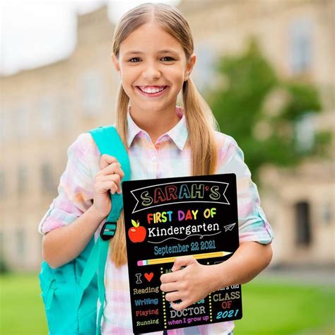 어린이용 양면 칠판 사진 소품 학교 첫날 칠판 학교 표지판 첫날과 마지막 날 프리젠 테이션 보드