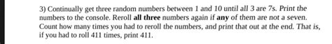 3 continually get three random numbers between 1 and