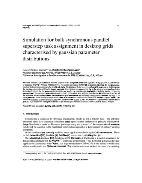 Pdf Simulation For Bulk Synchronous Parallel Superstep Task Assignment In Desktop Grids