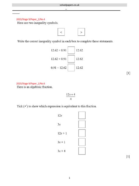2023 Algebraic Representations And Manipulation Checkpoint Sec1