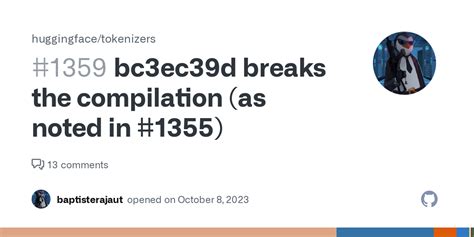Bc3ec39d Breaks The Compilation As Noted In 1355 · Issue 1359