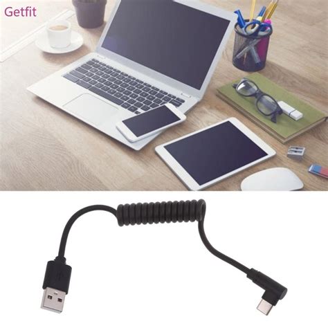 สาย Getf Usb C Type C C คอยล์สปริง Type C เกลียวสายเคเบิลข้อมูลส่วนขยายแบบยืดหดได้ Shopee Thailand