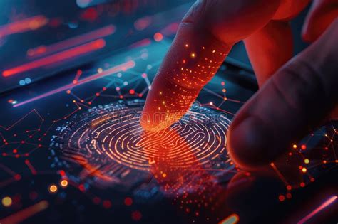 Cyber Defense Encrypted Protection Secure Access Fingerprint Scan Identity Verification
