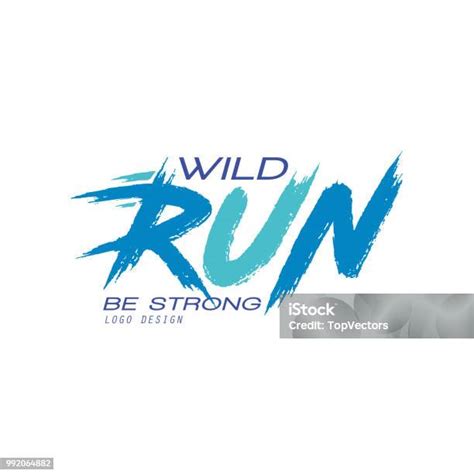 야생 실행 강력한 아이콘 디자인 포스터 카드 장식 배너 인쇄 배지 실행에 대 한 영감과 동기 부여 슬로건 스티커 벡터 일러스트 레이 션 달리기에 대한 스톡 벡터 아트 및
