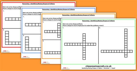 Ks1 Reasoning Identifying Missing Shapes In Patterns Test Practice