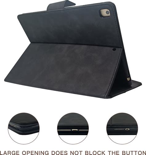 Otronica Ipad 2021 Hoes Luxe Leren Bookcase Zwart Ipad 9e 8e 7e