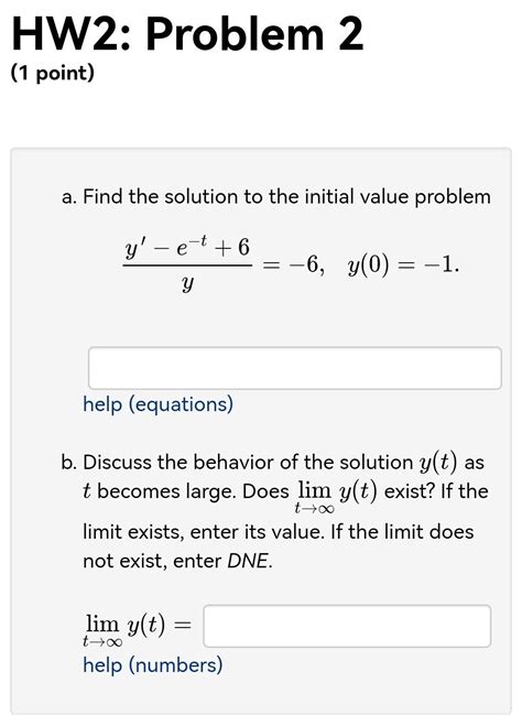 solved hw2 problem 2 1 point a find the solution to the