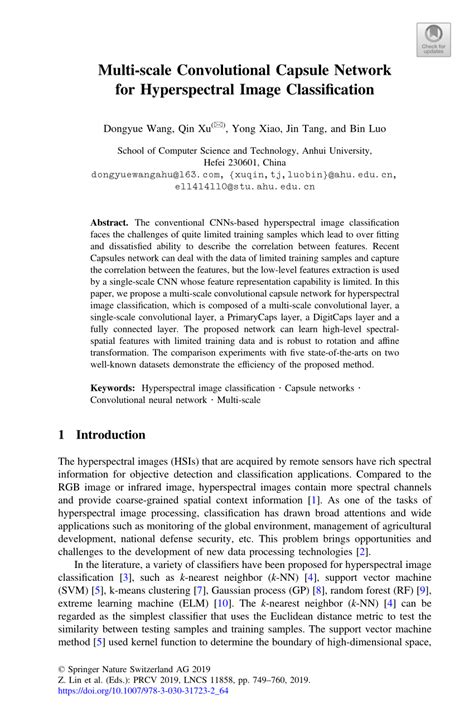 pdf multi scale convolutional capsule network for hyperspectral image classification
