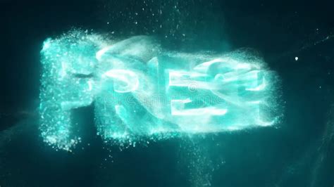dynamic abstract particle animation with glowing text fresh stock