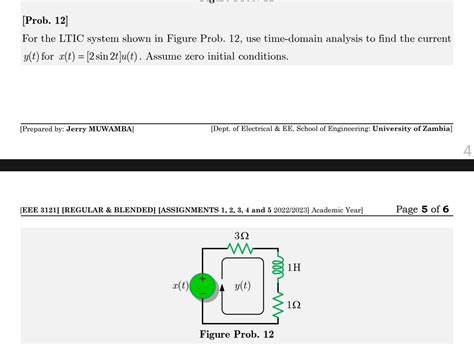 Solved Prob 12 For The Ltic System Shown In Figure Prob