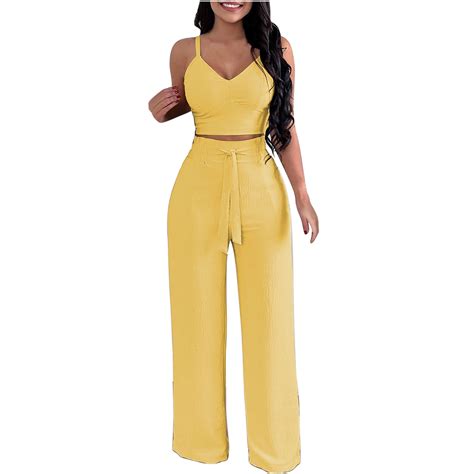 Virmaxy Womens Stylish Outfit 2 Piece Set Solid Color Two Piece Cotton