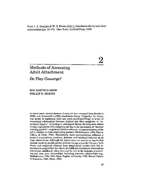 pdf methods of assessing adult attachment