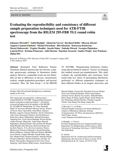 Pdf Evaluating The Reproducibility And Consistency Of Different Sample Preparation Techniques