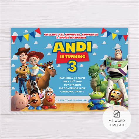 Toy Story Invitation Dgtally