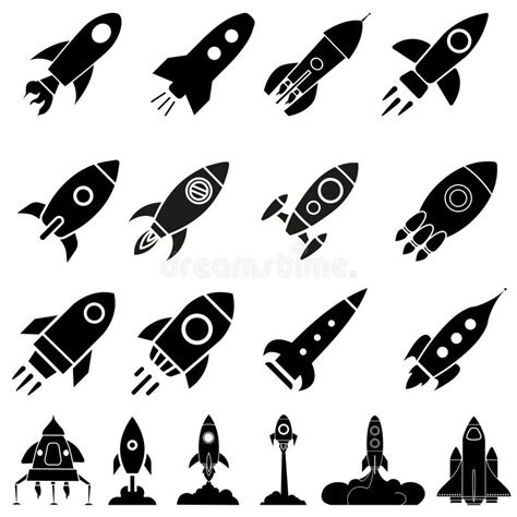Space Rocket Icon Vector Space Craft Illustration Sign Shuttle Symbol Or Logo Stock