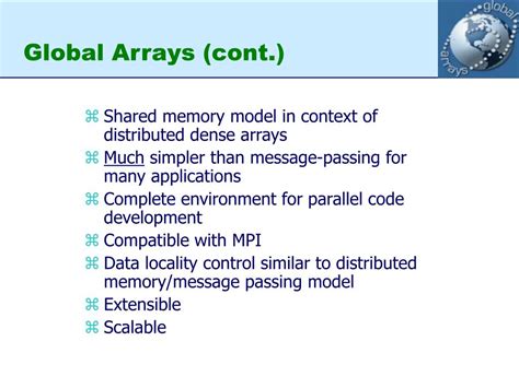 Ppt Overview Of The Global Arrays Parallel Software Development