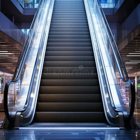 Dynamic Ascent Modern Escalator In Bustling Shopping Haven Sleek