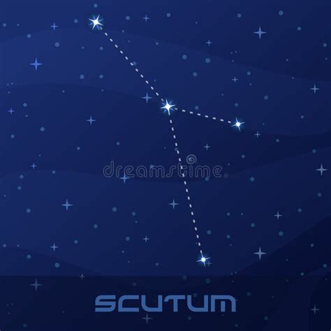 Scutum Constellation Starry Night Sky Cluster Of Stars And Galaxies Deep Space Stock Vector