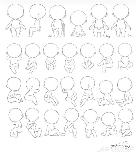 The Instructions For How To Draw People In Different Poses With Chinese Text Above Them