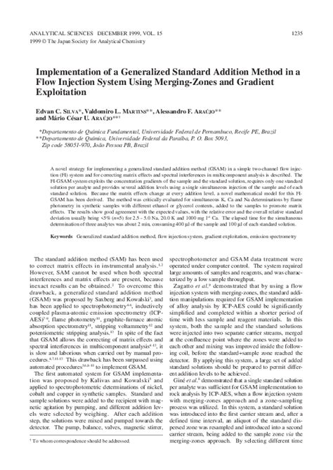 Pdf Implementation Of A Generalized Standard Addition Method In A