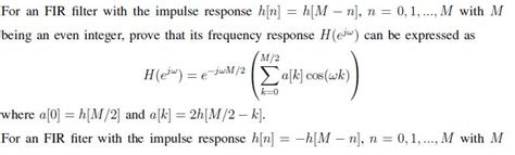 Solved For An Fir Filter With The Impulse Response H[n]