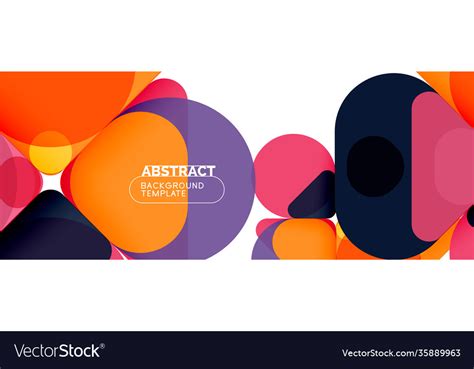 Flat Geometric Round Shapes And Dynamic Lines Vector Image