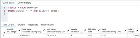 Postgresql Where Clause Filter Data