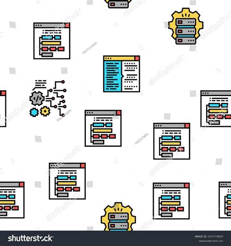 Dev Code Occupation Vector Seamless Pattern Stock Vector Royalty Free