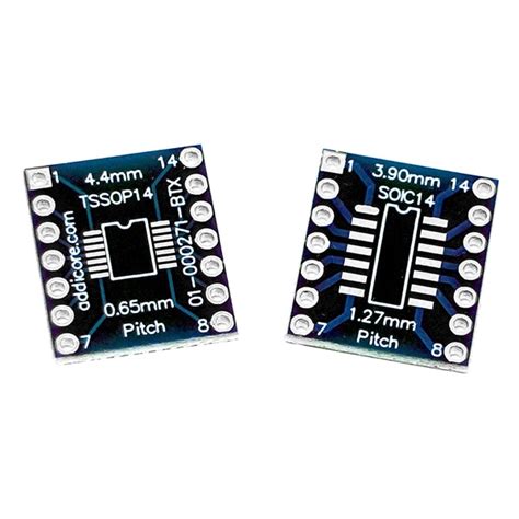 Addicore 14 Pin Soic Sop So Msop And Tssop Breakout Board 0 65mm Pitch And 1 27mm Pitch