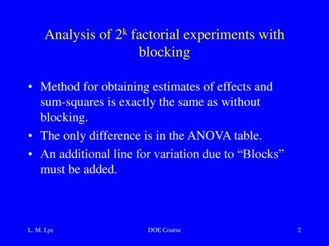 Design And Analysis Of Multi Factored Experiments Ppt Download