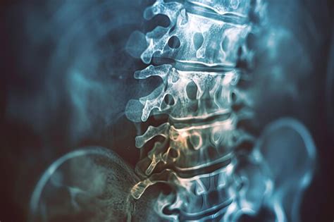Detailed Medical Illustration Of Spinal Abnormality Xray Showing Scoliosis And Spine Curvature