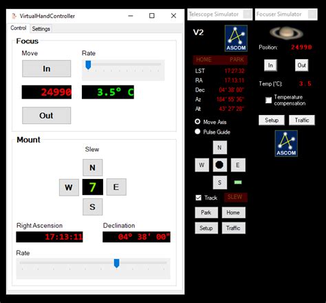 Developed Virtual Hand Controller Ascom Software Astronomy Software