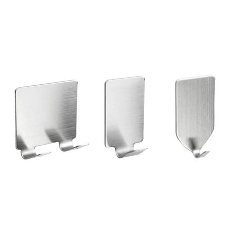 Комплект от 3 закачалки за баня Неръждаема стомана Сребрист Emag Bg