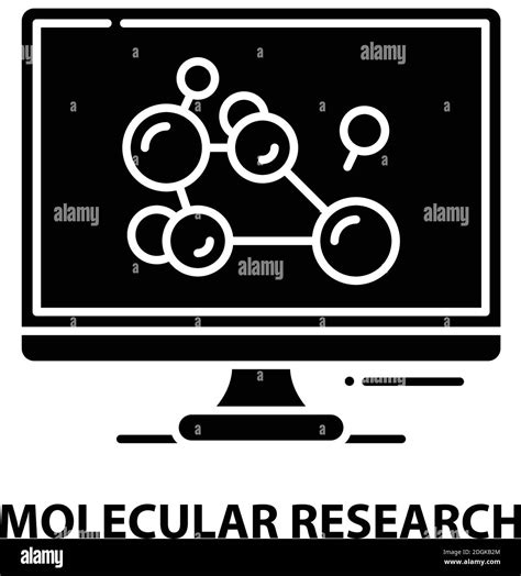 Molecular Research Icon Black Vector Sign With Editable Strokes Concept Illustration Stock