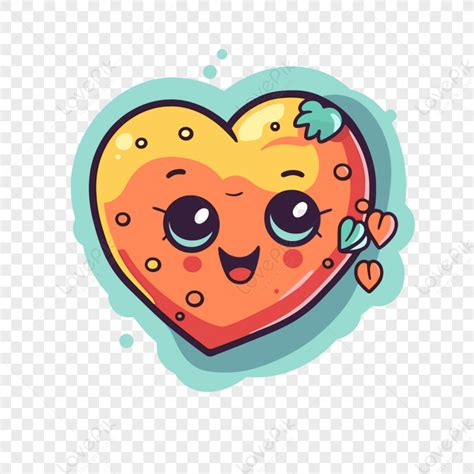 만화 귀여운 딸기 모양의 심장 벡터상표 Png 일러스트 무료 다운로드 Lovepik