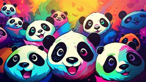 Funny And Cute Pandas Premium Ai Generated Image