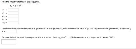 Solved Find The First Five Terms Of The Sequence An Chegg