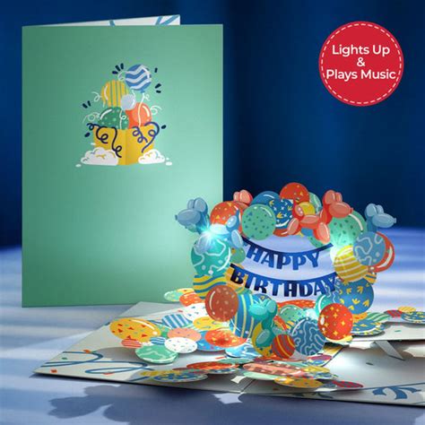 Happy Birthday Balloons Music And Lights Pop Up Card Lovepop