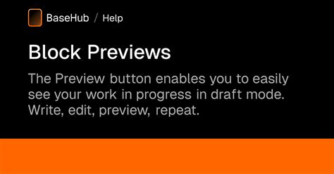 Block Previews Repository Dashboard Basehub Help Center