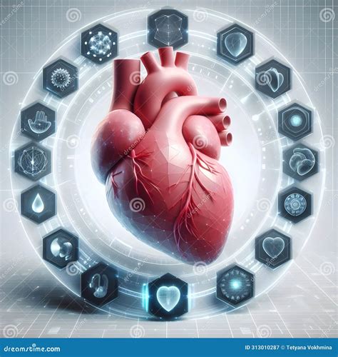 3d Anatomically Detailed Human Heart Model Stock Image 313010233