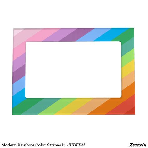 Modern Rainbow Color Stripes Magnetic Frame Zazzle Modern Rainbow