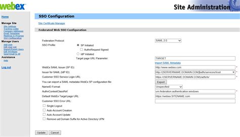 Webex Sso Setup Cisco Community