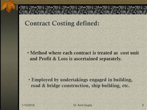 Contract Costing PowerPoint Slides LearnPick India